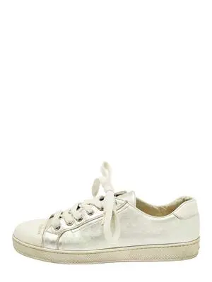 Prada Leather Cap-toe Sneakers - Silver