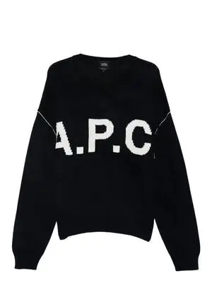 A.p.c. Logo-lettering Sweater - Blue