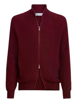 Brunello Cucinelli Raglan-sleeves Zip Cardigan - Red