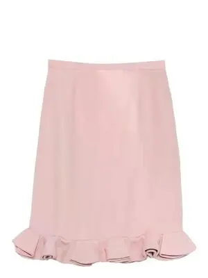 Valentino Garavani Pencil Skirt With Ruffle Hem - Pink