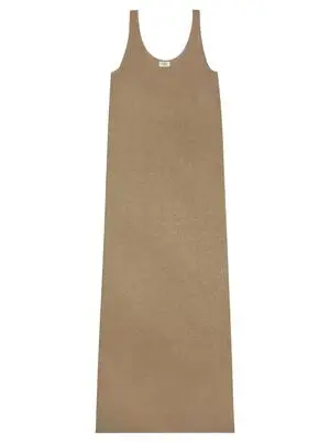 Saint Laurent Sleeveless Knitted Maxi Dress - Neutrals