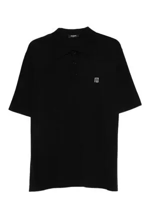 Balmain Logo-detail Polo Shirt - Black