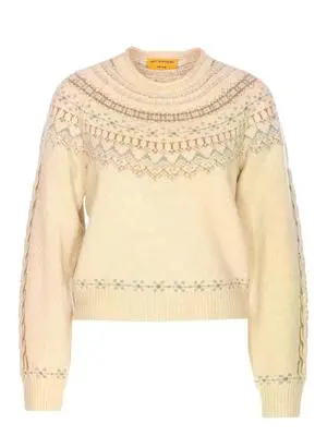 GUEST IN RESIDENCE Patterned Crew-Neck Sweater