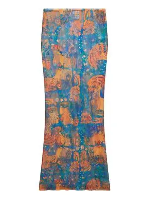 DONDE ESTEBAN El Beso Printed Maxi Skirt - Blue