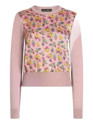 Dolce & Gabbana Floral-print Sweater - Pink