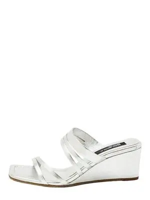 PEDRO GARCIA Tone Wedge Sandals - Silver
