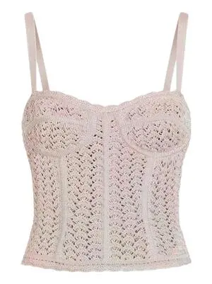 Dolce & Gabbana Crochet-knit Corset Top - Pink