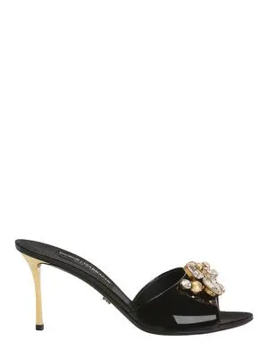 Dolce & Gabbana 75mm Crystal-embellished Heeled Mules - Black