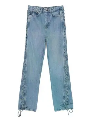 Remain Birger Christensen Lace-up Straight Leg Jeans - Blue