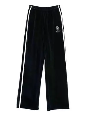 SPORTY & RICH Side-stripe Logo-detail Track Pants - Blue