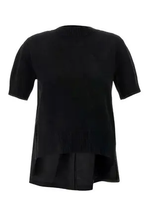 Sacai Asymmetrical T-shirt - Black