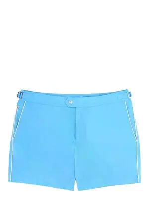 TOM FORD Piped-Trim Swim Shorts Blue