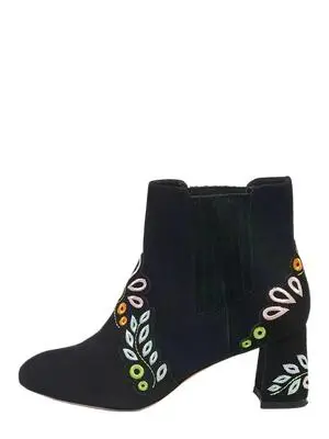 SOPHIA WEBSTER Liliana Embroidered Ankle Boots - Black
