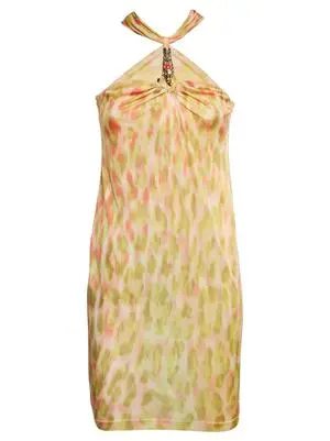 Roberto Cavalli Halterneck Printed Mini Dress - Neutrals