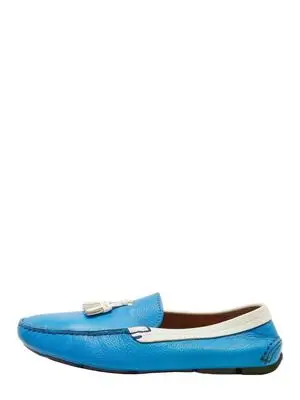 Giorgio Armani Leather Tassel Loafers - Blue