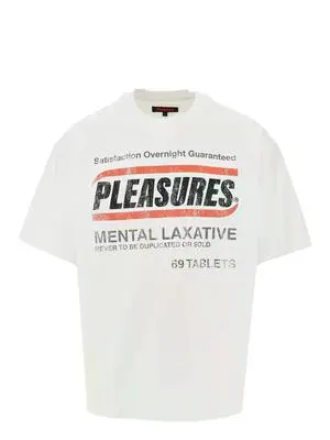 PLEASURES Relief Text-print T-shirt - White
