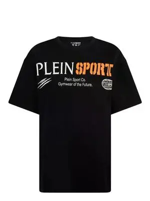 PLEIN SPORT Round-neck Logo T-shirt - Black