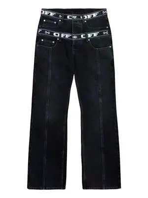 Off-White Logo Band Skate Jeans - Black