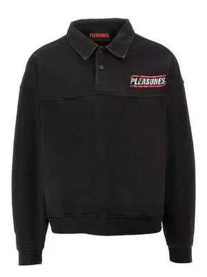 PLEASURES Graphic Polo Shirt - Black