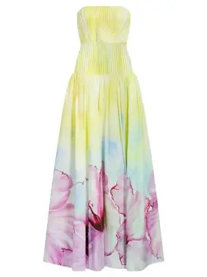 Aje Floral-print Strapless Maxi Dress - Yellow