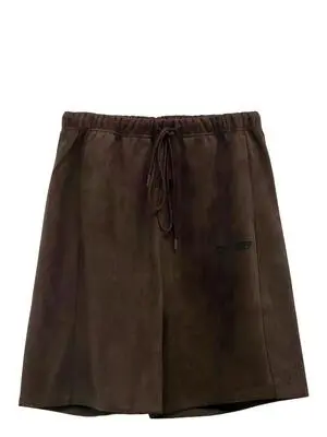 Fear Of God Relaxed Suede-effect Drawstring Shorts - Brown