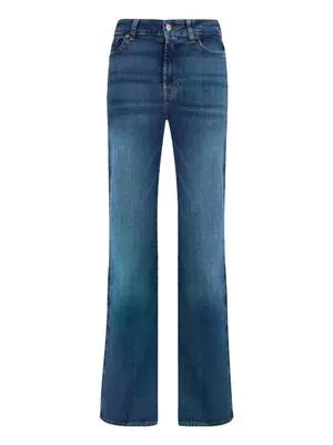 7 For All Mankind Belt-loop Five-pocket Bootcut Jeans - Blue