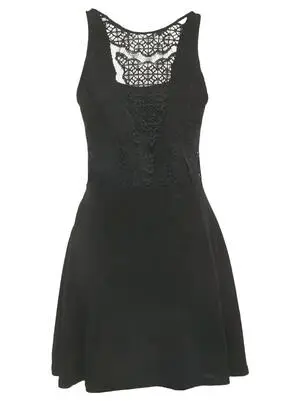 Sandro Sleeveless Lace-inserts Dress - Black