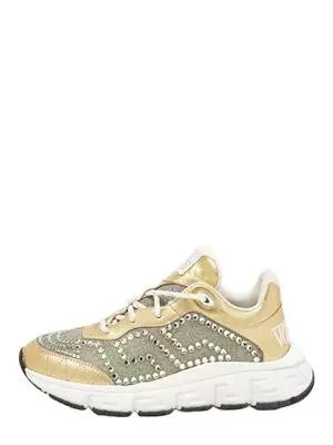 Versace Embellished Sneakers - Gold
