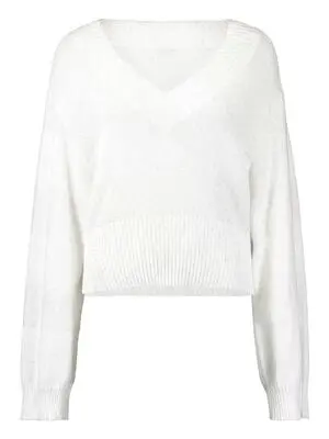 Brunello Cucinelli Long-sleeve V-neck Sweater - White