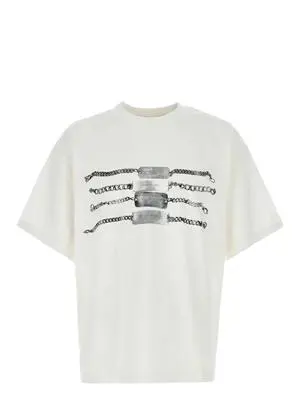 Alexander Wang Chain Graphic Cotton T-shirt - White