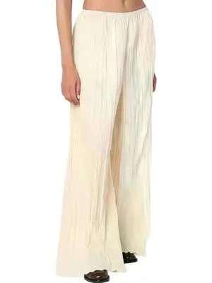 Mark Kenly Domino Tan Pleated Trousers - White