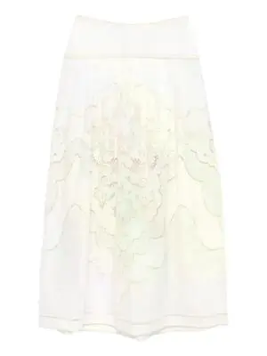 Zimmermann Daylight Embroidered Maxi Skirt - White
