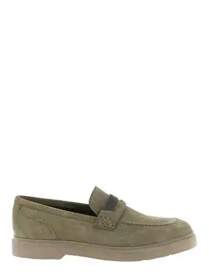 Brunello Cucinelli Monili-detail Suede Loafers - Green