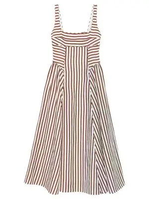 Cult Gaia Carla Striped Midi Dress - White