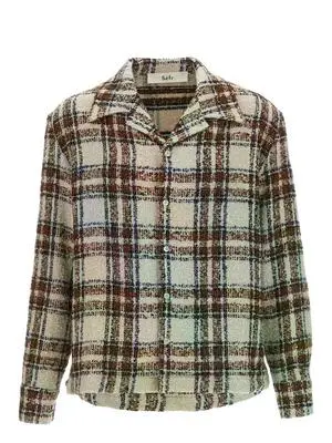 Séfr Ojai Textured Check Shirt - Neutrals
