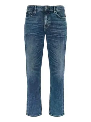 BOSS Cotton Denim Straight-leg Trousers - Blue