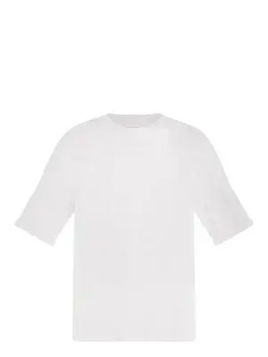 Brunello Cucinelli Mock-neck Ribbed-trim T-shirt - White