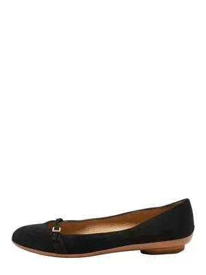 FERRAGAMO Audrey Suede Flats - Black