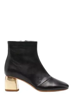 FORTE_FORTE Block-heel Ankle Boots - Black