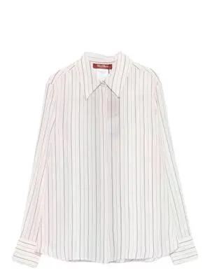 Max Mara Striped Long-sleeved Shirt - White