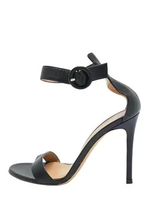 GIANVITO ROSSI Leather High Heel Sandals - Black