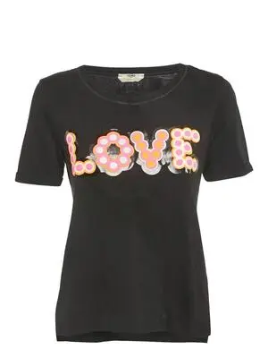 Fendi Love-appliqué T-shirt - Black