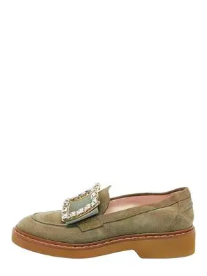 ROGER VIVIER Viv Rangers Buckle Loafers - Green