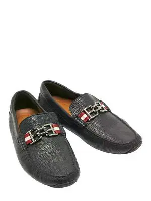 Bally Horsebit Pebbled Loafers - Black