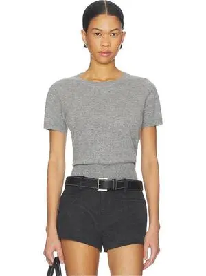 AEXAE Cashmere Cropped Knit Top - Grey