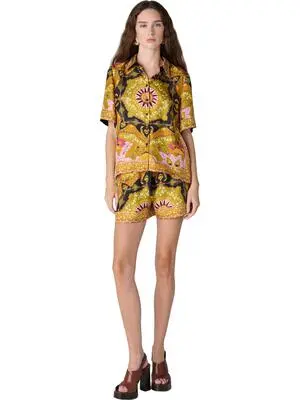 Diane Von Furstenberg Alexa Shirt - Realto Medallion Ecru