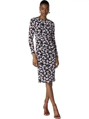 Diane Von Furstenberg Darrius Long Sleeve Dress - Tiny Paper Sun Pink Lavender