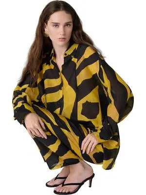 Diane Von Furstenberg Laura Shirt - Giant Water Tiger Golden Hour