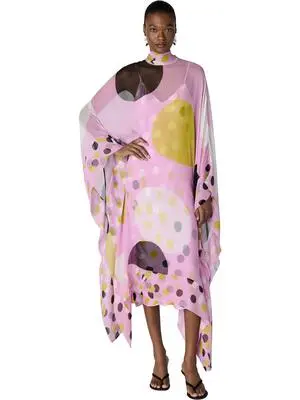 Diane Von Furstenberg Fortuna Midi Dress - Giant Blinding Lights Pink Lavender