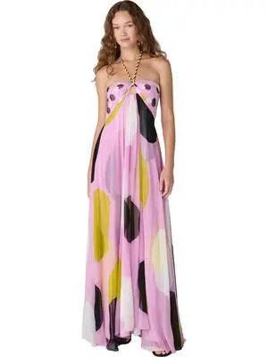 Diane Von Furstenberg Paloma Maxi Dress - Giant Blinding Lights Pink Lavender
